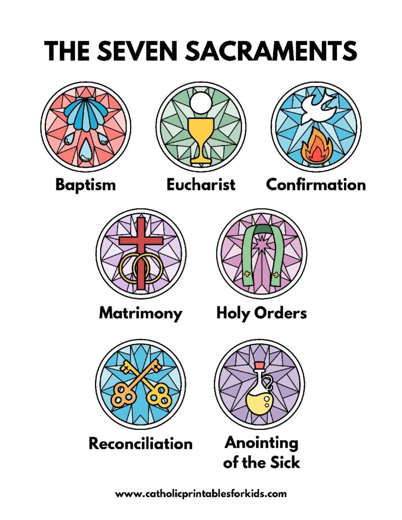 The Seven Sacraments Printable (2) (Color) – Catholic Printables for Kids