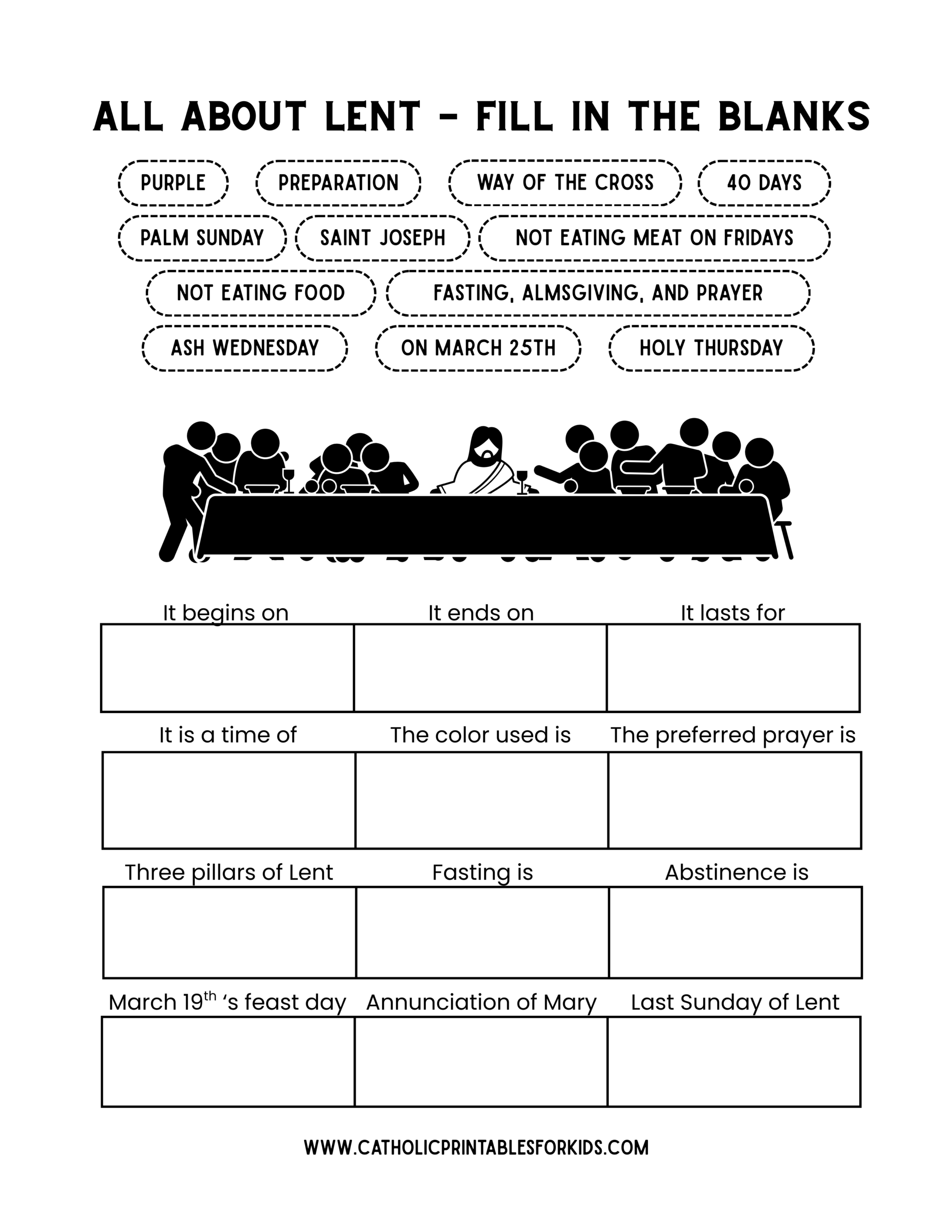 Free Lent Activities for Kids – Catholic Printables for Kids